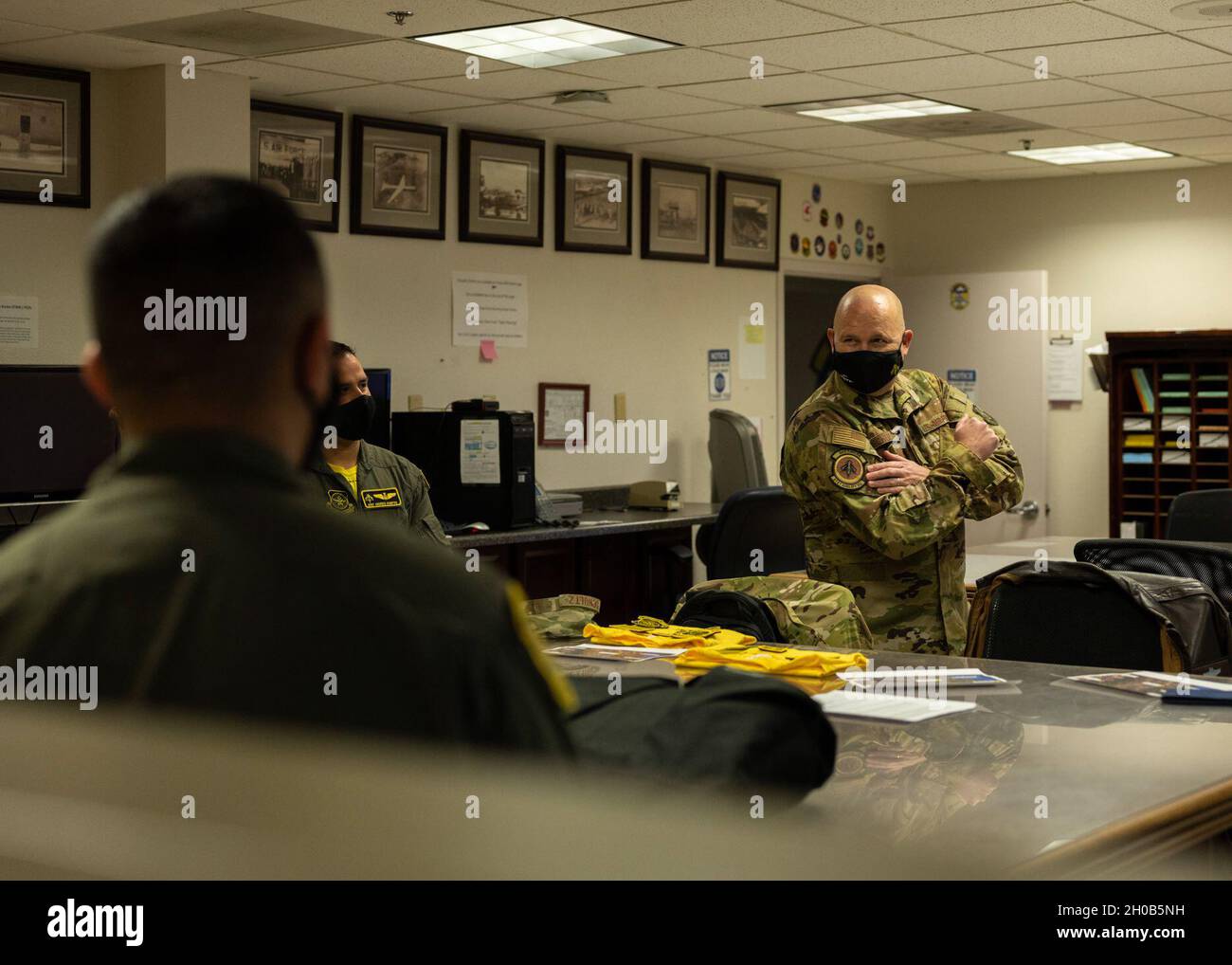 U.S. Air Force Chief Master Sgt. Robert Schultz, right, 60th Air ...