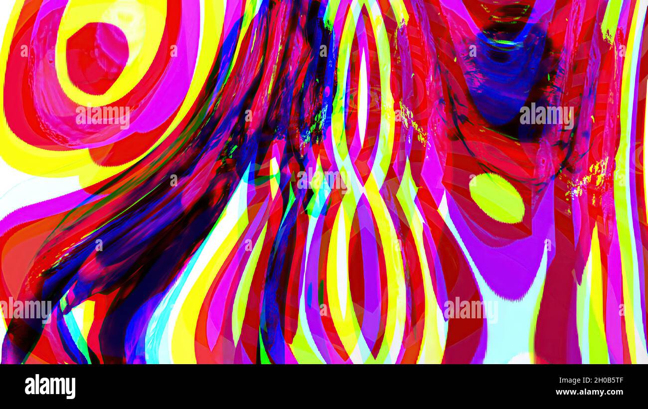 3d illustration - Abstract Psychedelic and weird Digital Futuristic ...