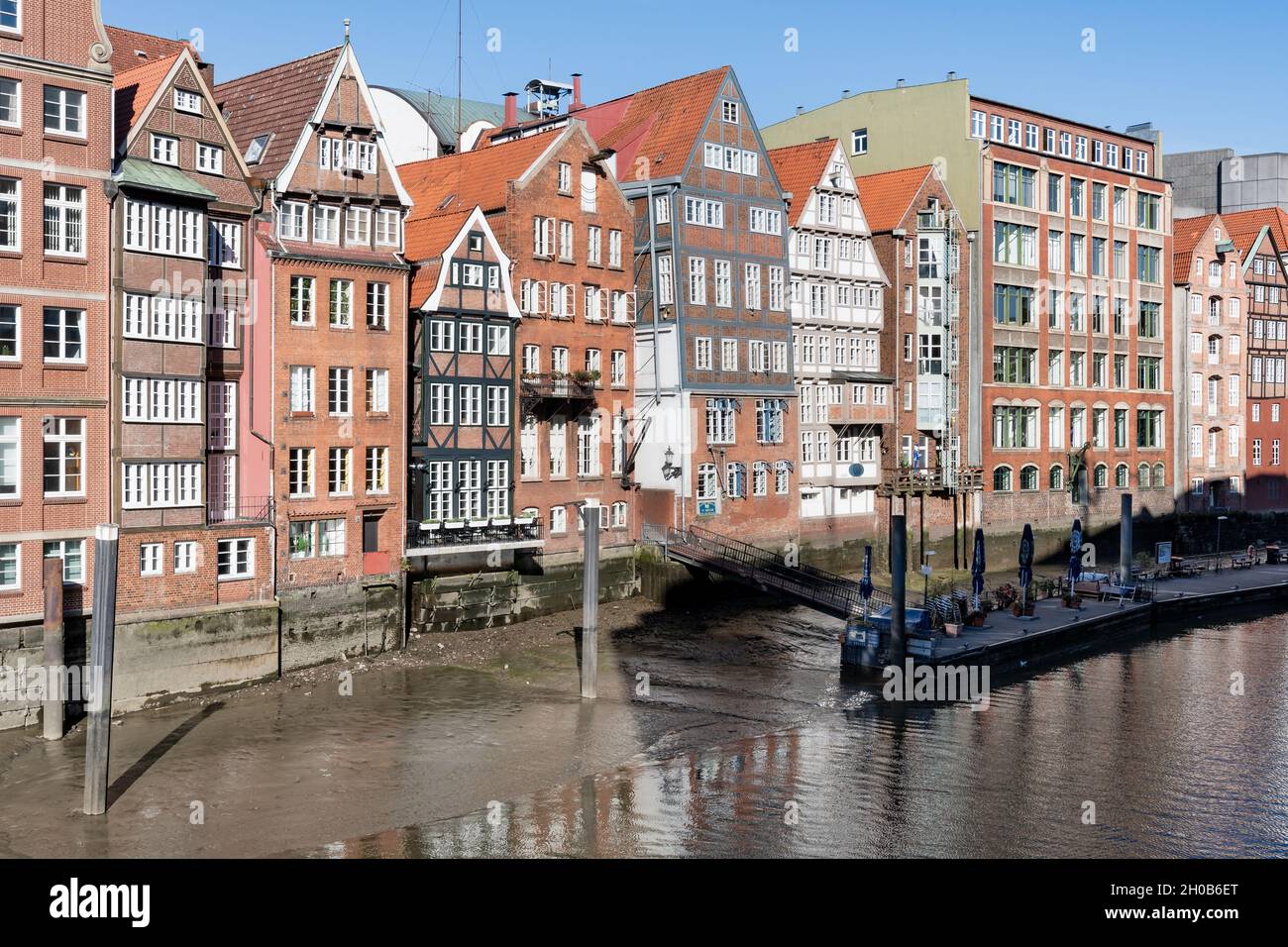 Hamburg, Germany: view of the famous historical Deichstrasse with ...