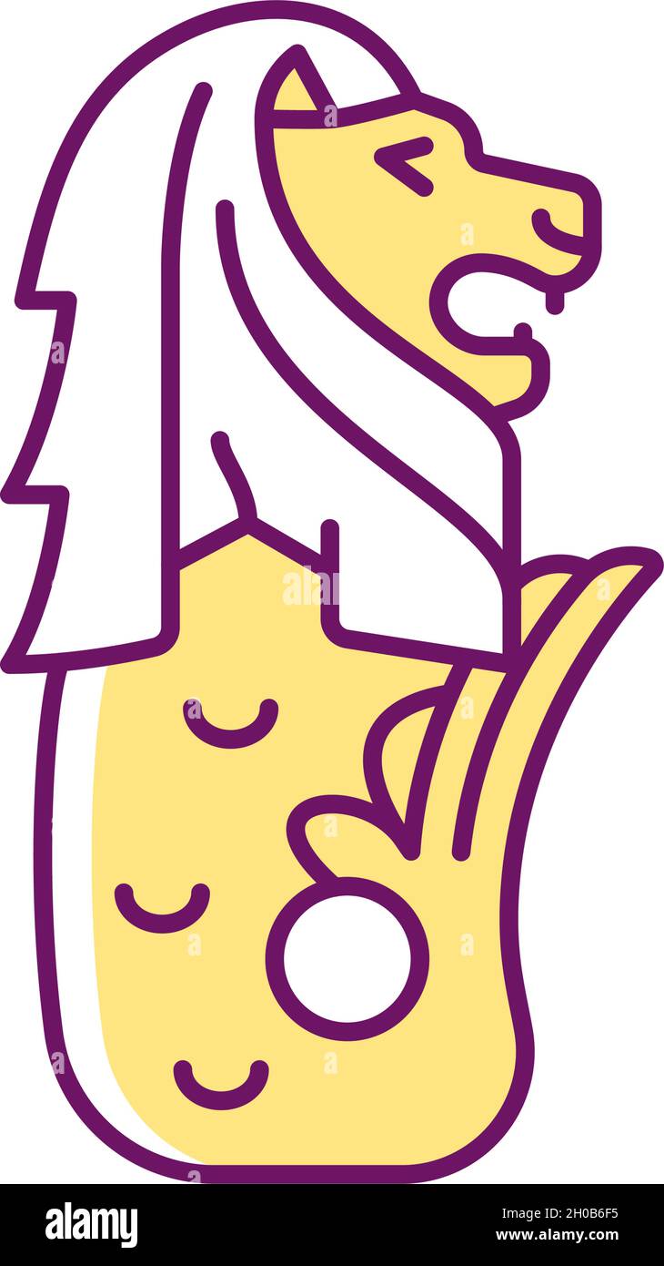 Merlion statue RGB color icon Stock Vector Image & Art - Alamy