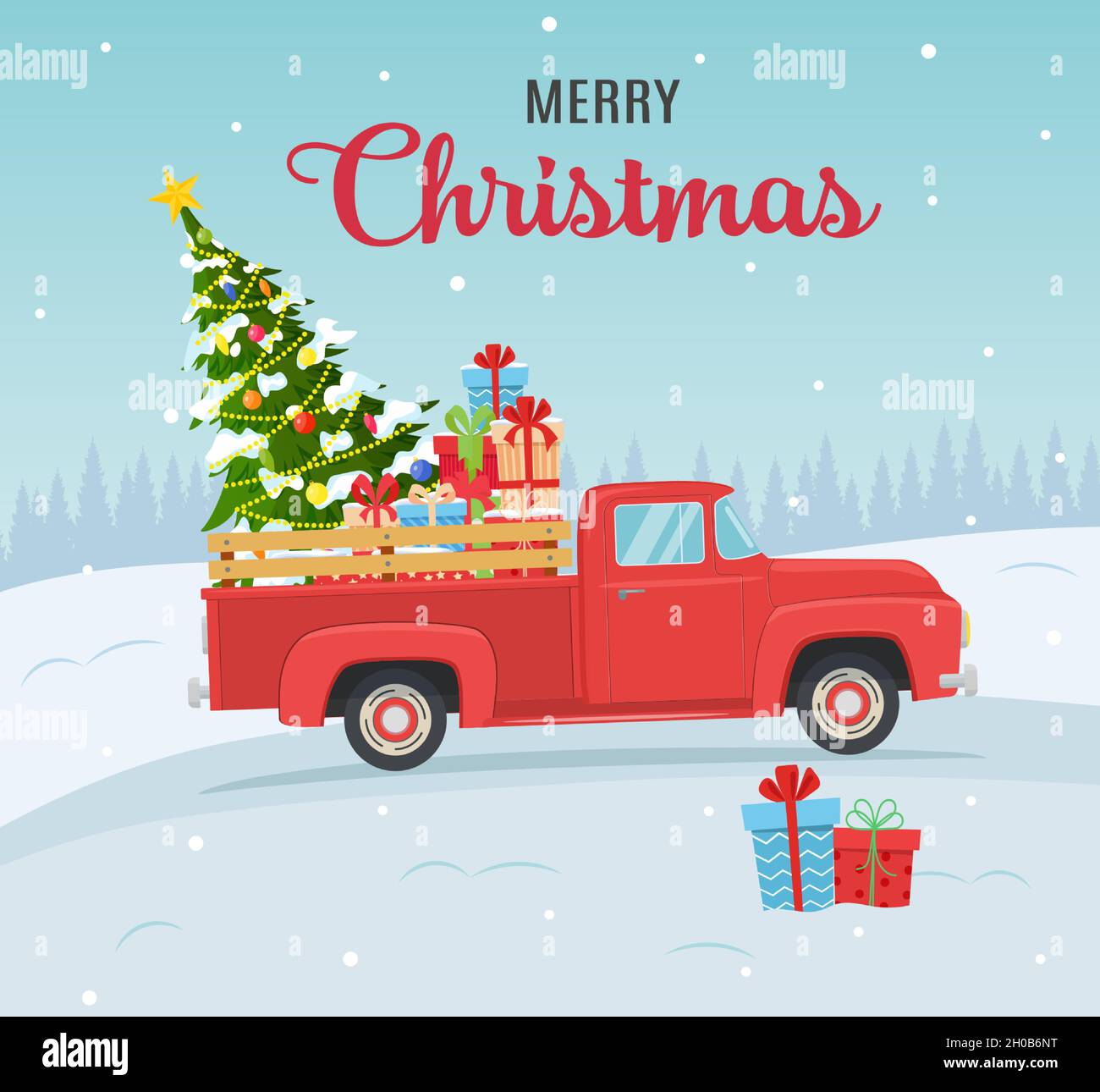 Christmas rush illustration Stock Vector Images - Alamy