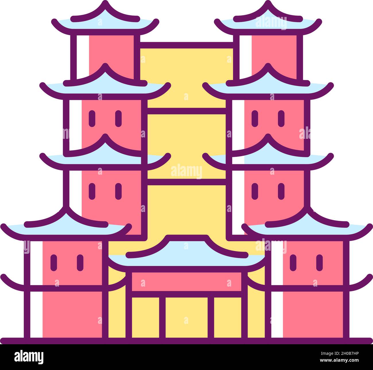 Tooth relic temple RGB color icon Stock Vector Image & Art - Alamy