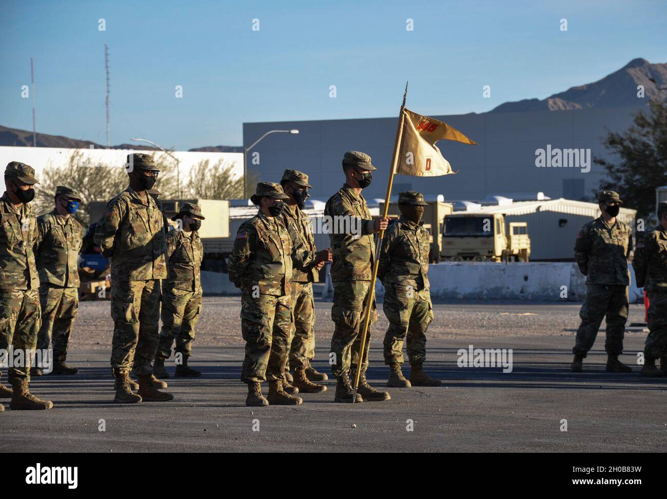 Soldiers from the 1st Squadron 221st Cavalry form up at the Clark ...