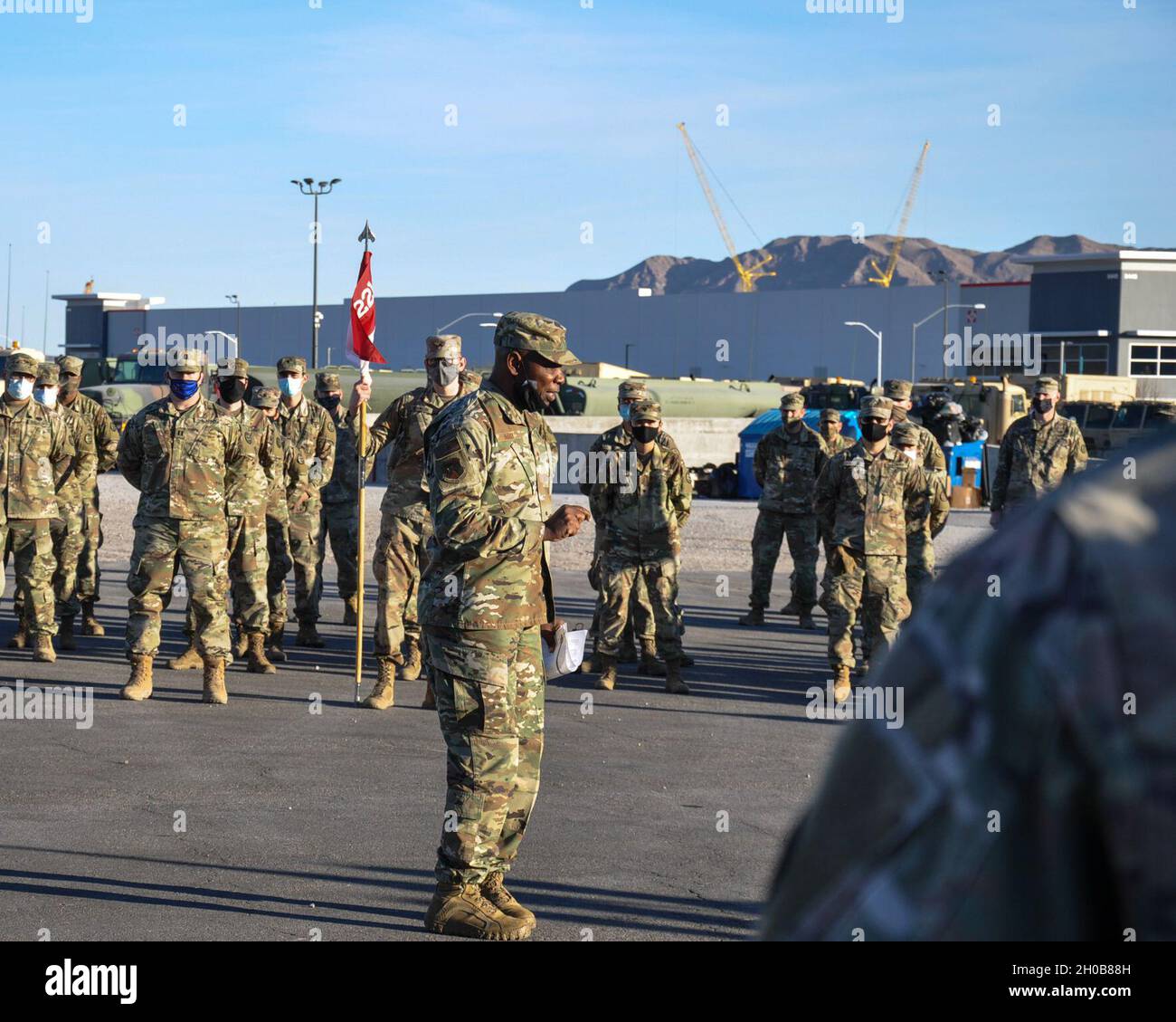Maj. Gen. Ondra Berry speaks with Soldiers from the 1st Squadron 221st ...