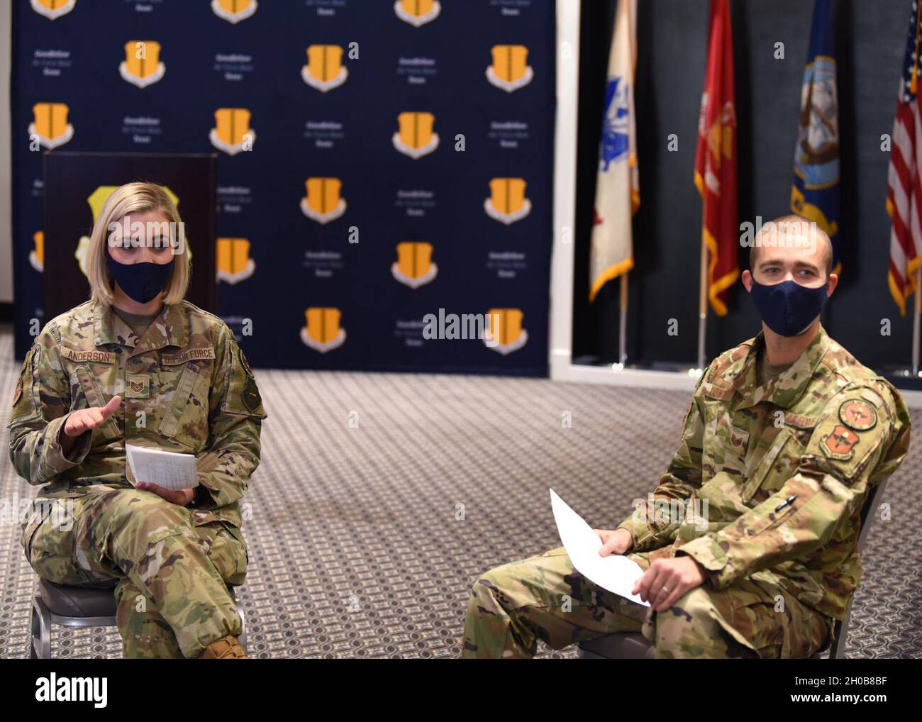 U.S. Air Force Tech. Sgt. Patricia Anderson, and Tech. Sgt. Mike Lowry, 315th Training Squadron ...