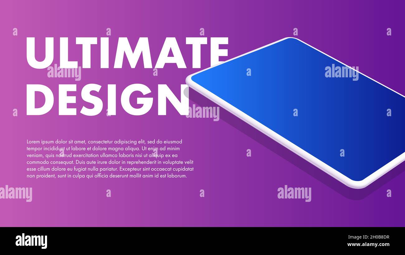 Advertisement Poster Mockup for Technology and Devices. Purple Theme ...