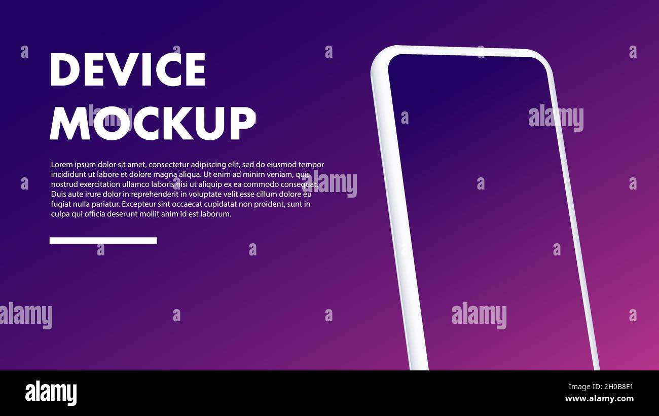 Device Advertisement Poster Mockup. Smartphone Outline on Gradient ...