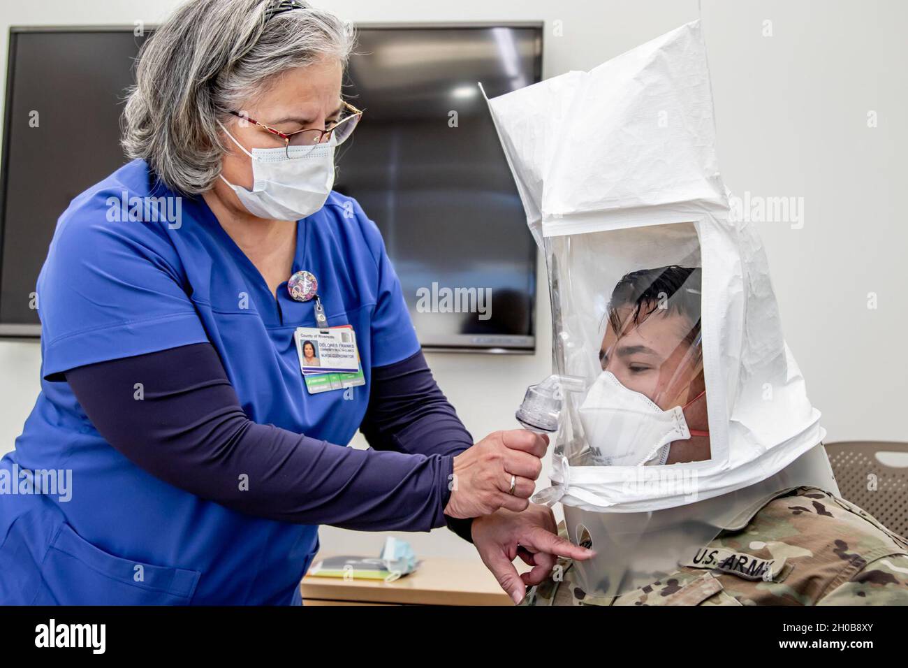 U.S. Army Sgt. Tanner Esparza, a practical nursing specialist assigned ...