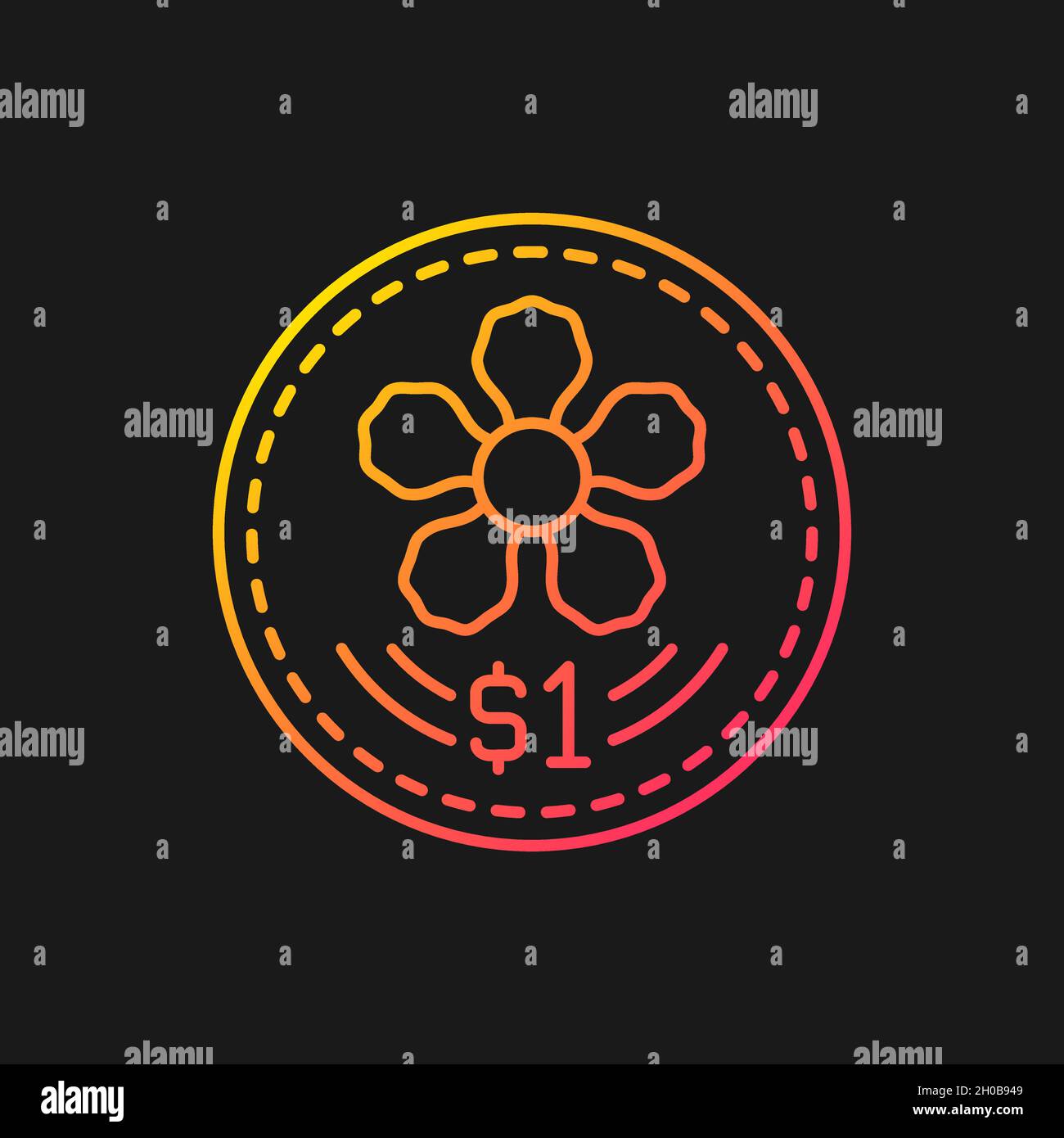 Coins design gradient vector icon for dark theme Stock Vector Image ...