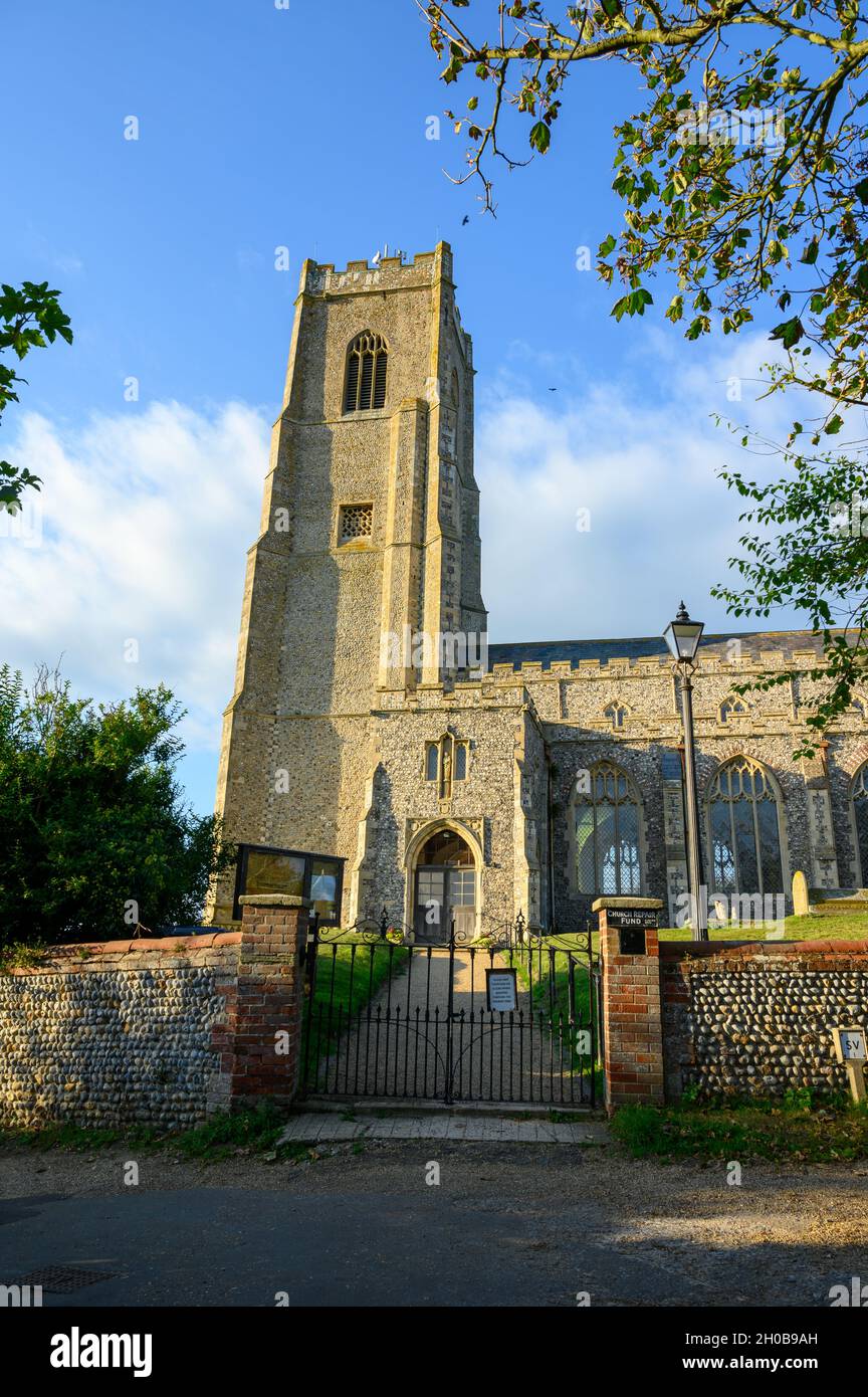 Front gate, entrance and tower of the medieval St Mary the Virgin ...