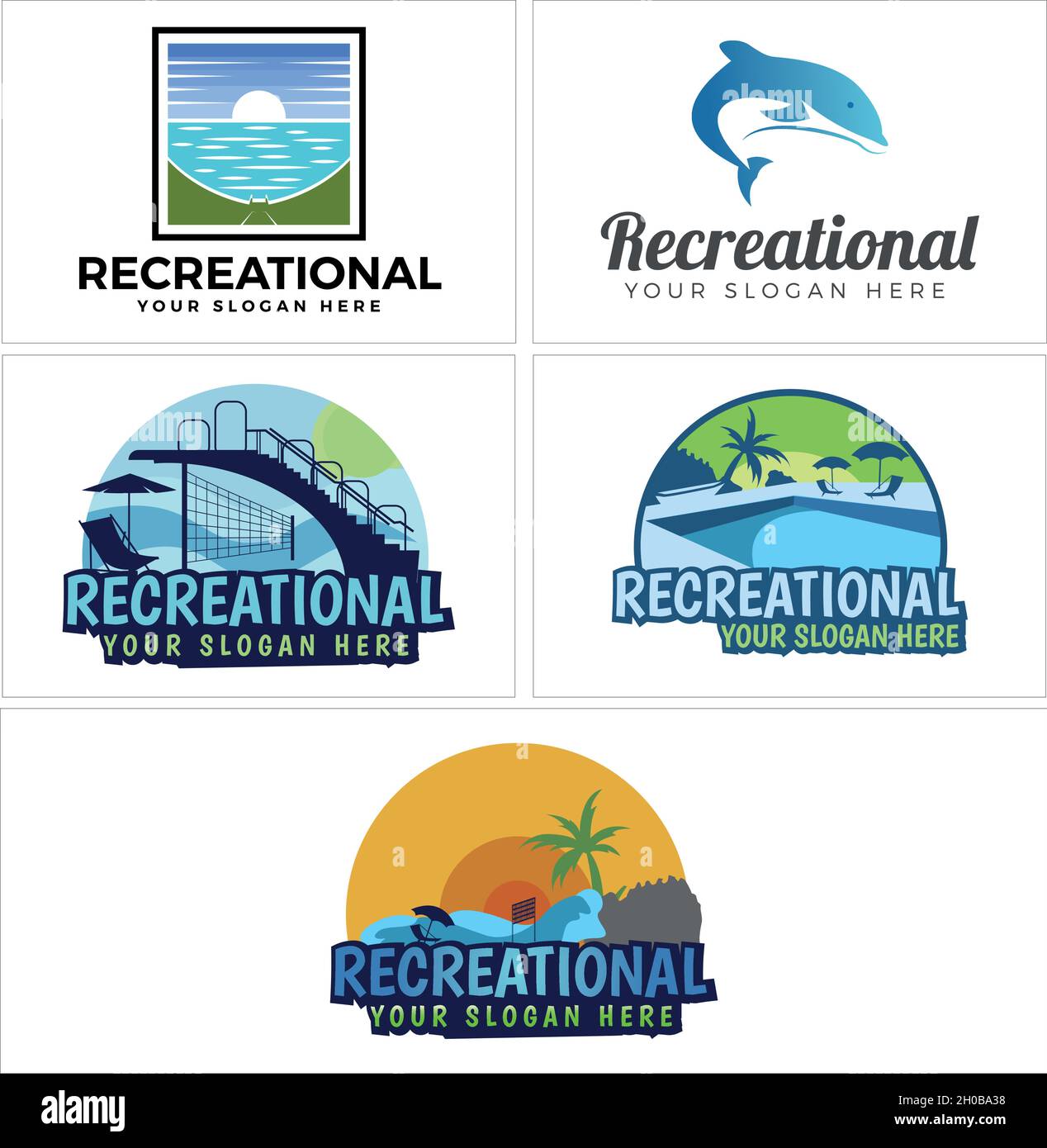 Playful recreation pool swimming logo design Stock Vector Image & Art ...