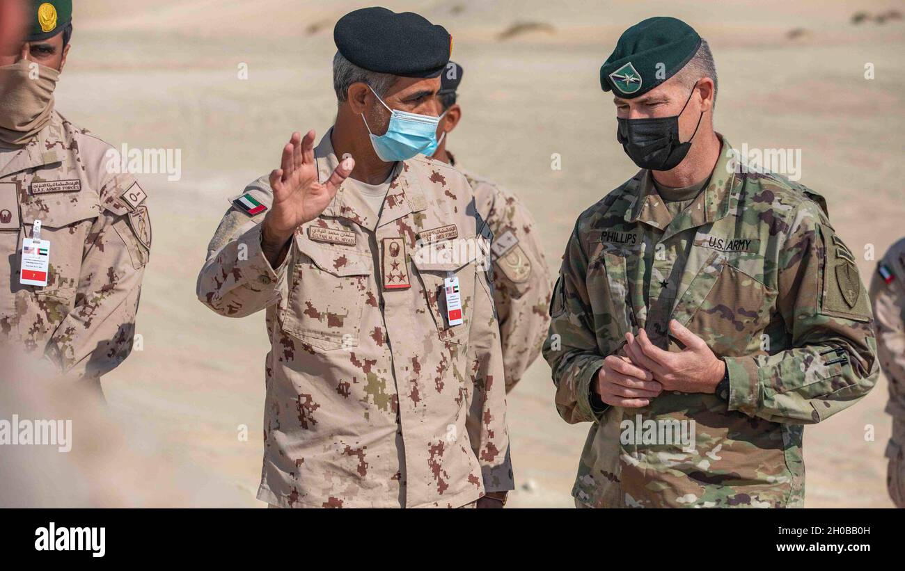 A United Arab Emirate General Officer discusses training with U.S. Army ...