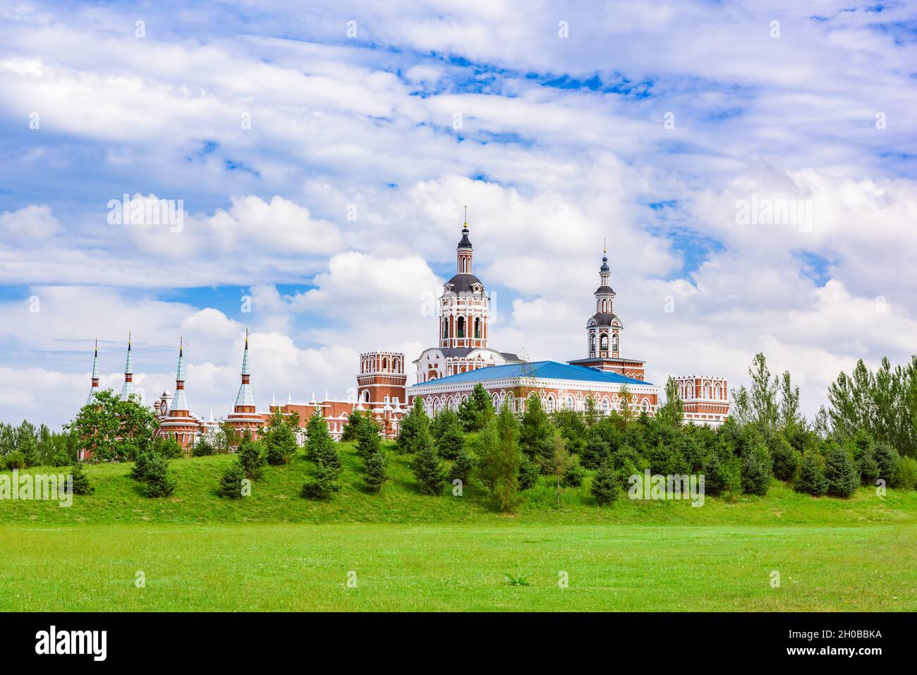 Russian style red brick fort in Volgar Manor, Heilongjiang, China Stock ...