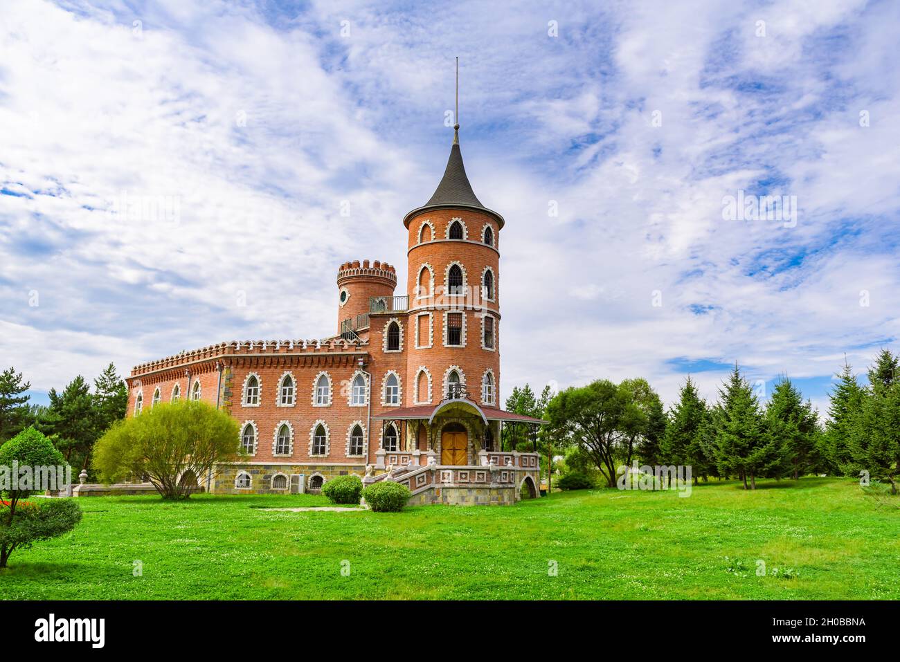 Russian style red brick fort in Volgar Manor, Heilongjiang, China Stock ...