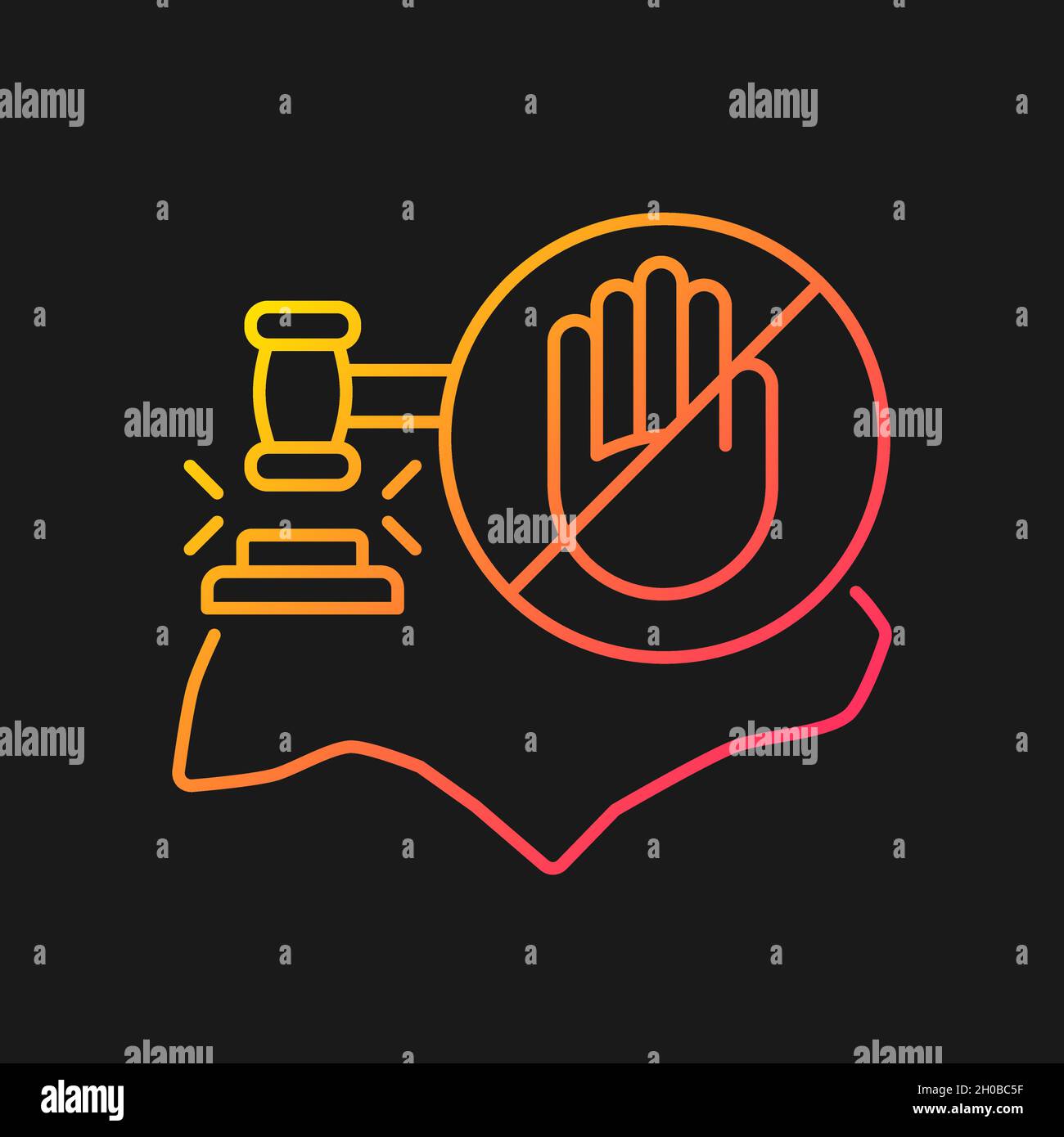 Fines and prohibitions gradient vector icon for dark theme Stock Vector ...