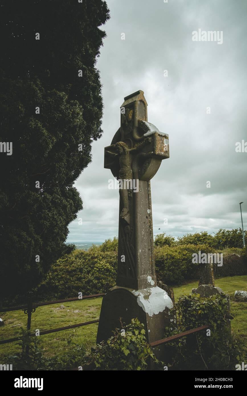 Jesus on the Cross structure in the mountain field in Ireland Stock ...