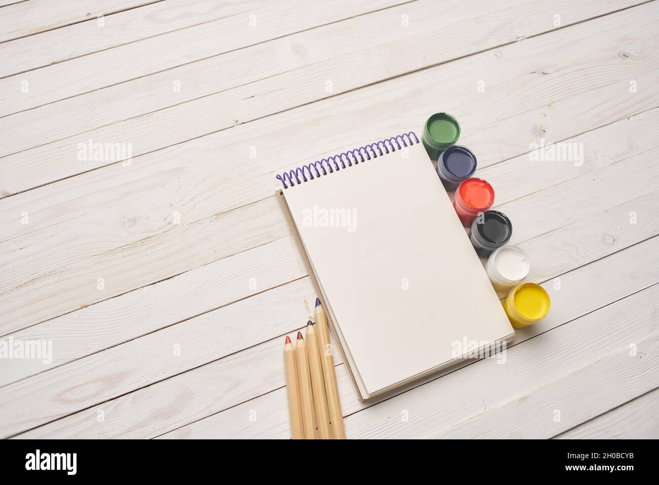 watercolor paint notepad drawing artist hobby Stock Photo - Alamy