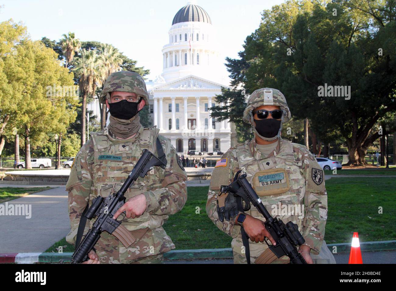 U.S. Army Spcs. Trevor Reed and Michael Hildebrandt of the California ...
