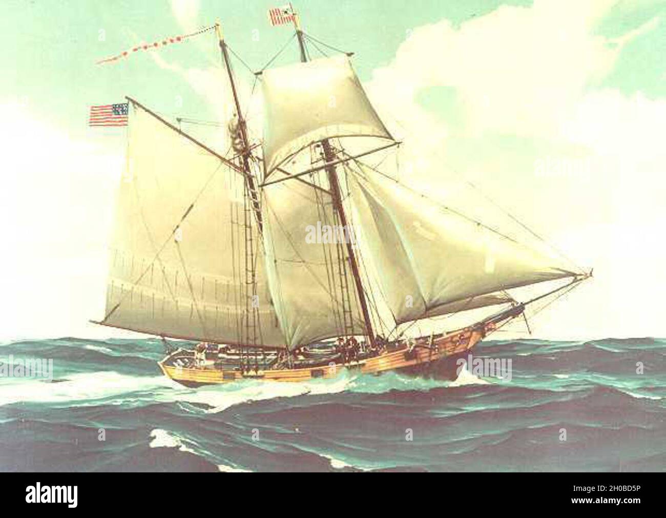 Illustration of a typical revenue cutter in the early days of the ...