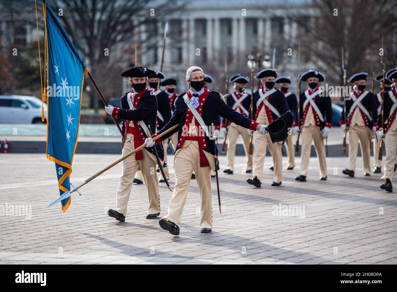 U.S. Army Old Guard Commander in Chief's Guard march during a 59th ...