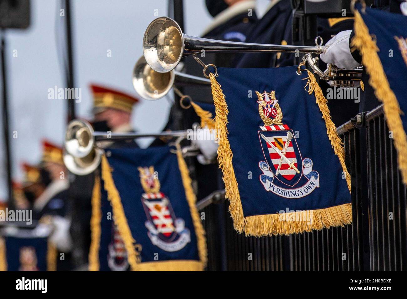 The U.S. Army Band Herald Trumpets participate in the 59th Presidential ...