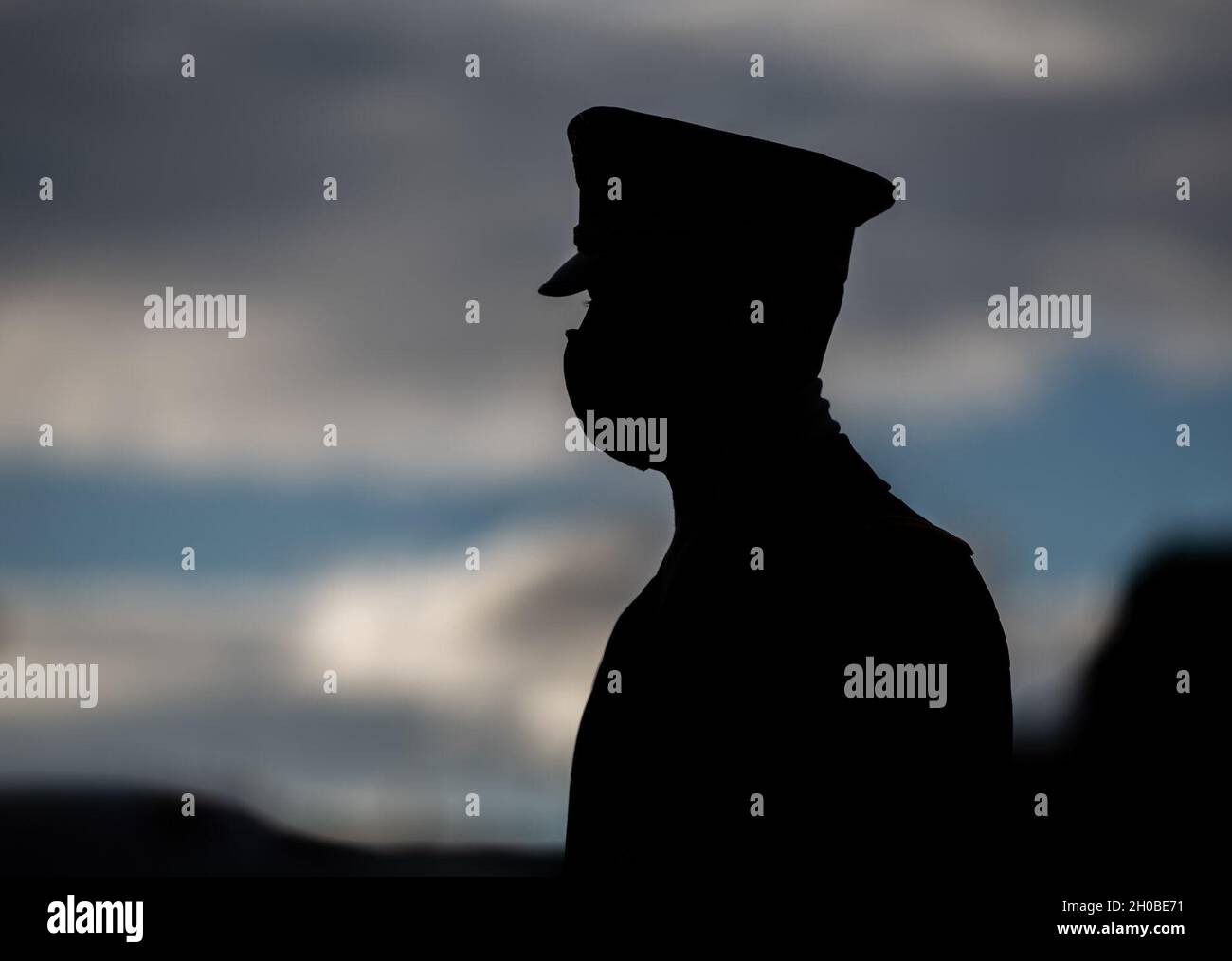 A member of the U.S. military cordon stands during a 59th Presidential ...