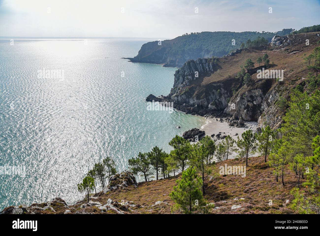 The coast of France by the ocean, peninsula, beautiful sea landscape ...