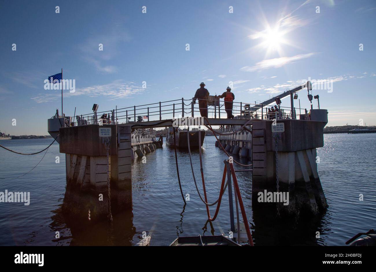 NORFOLK, Va. (Jan. 19, 2021) Landing Craft Utility (LCU) 1654 maneuvers ...