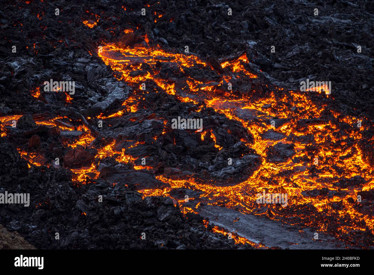 Eruption in Geldingadalur, Fagradalsfjall, Reykjanes Peninsula, Iceland ...
