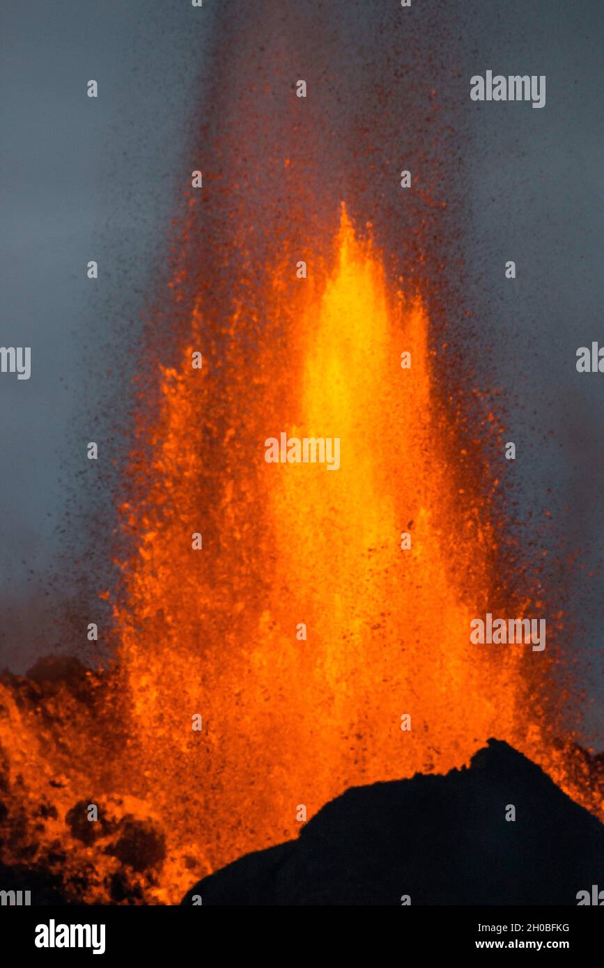 Eruption in Geldingadalur, Fagradalsfjall, Reykjanes Peninsula, Iceland ...