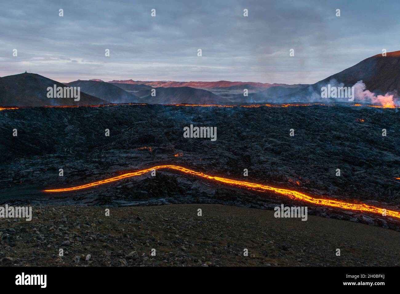 Eruption in Geldingadalur, Fagradalsfjall, Reykjanes Peninsula, Iceland ...