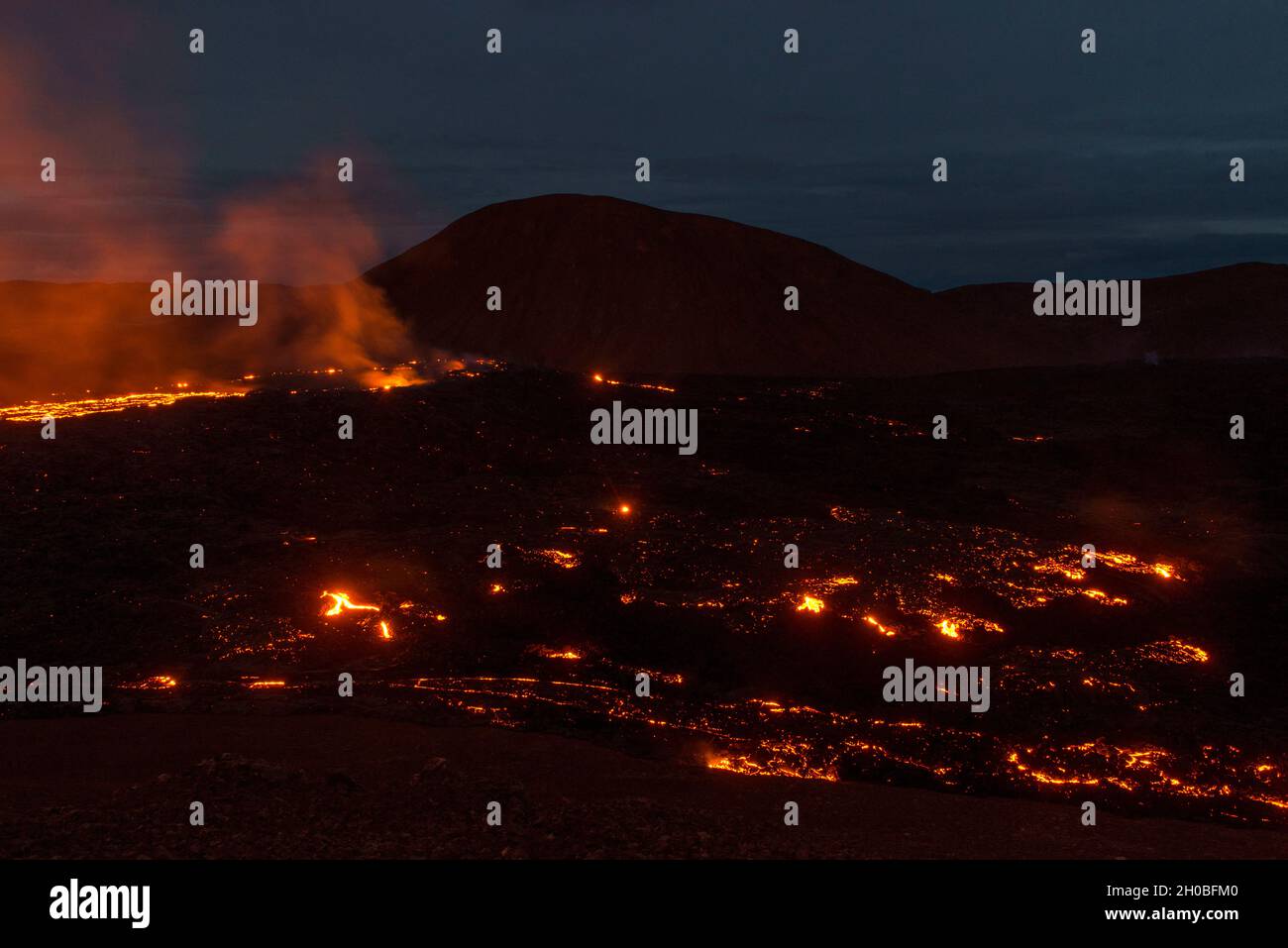Eruption in Geldingadalur, Fagradalsfjall, Reykjanes Peninsula, Iceland ...