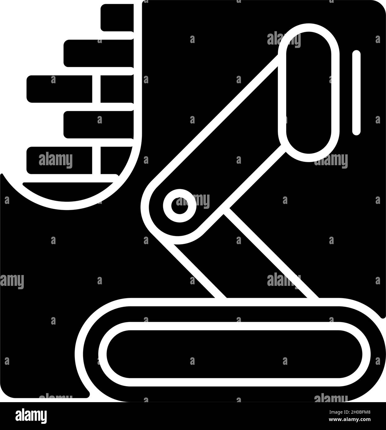 Robotics in concrete works black glyph icon Stock Vector Image & Art ...