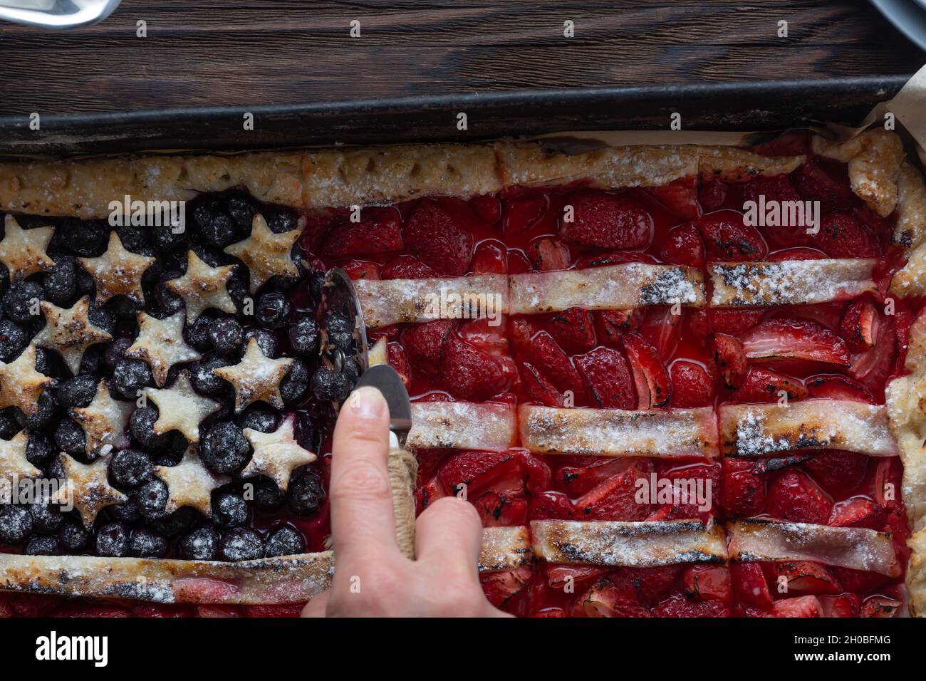 Traditional American Independence Day or Labor Day Strawberry Pie in ...