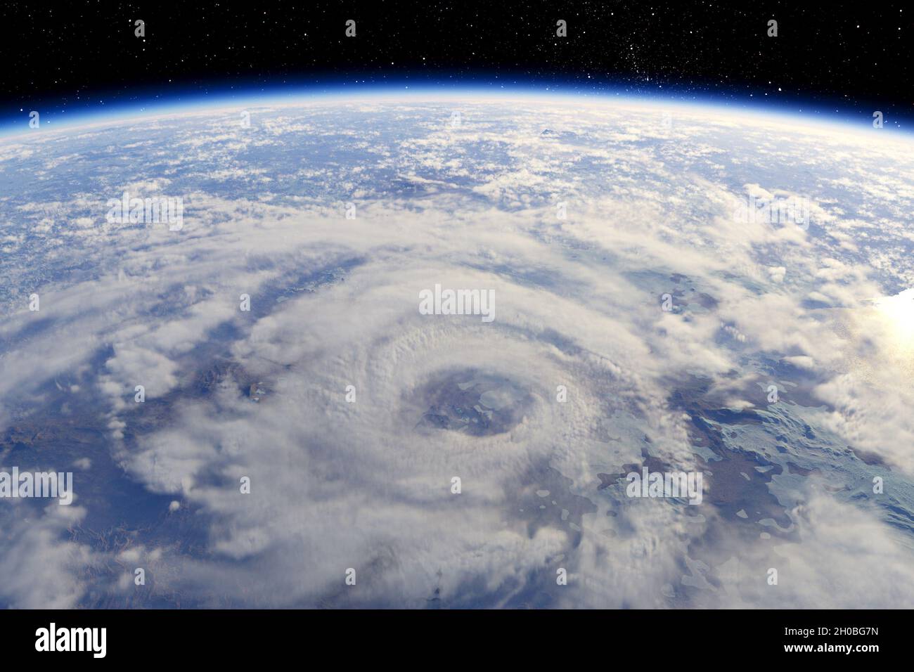 Cyclone view from orbit Stock Photo - Alamy