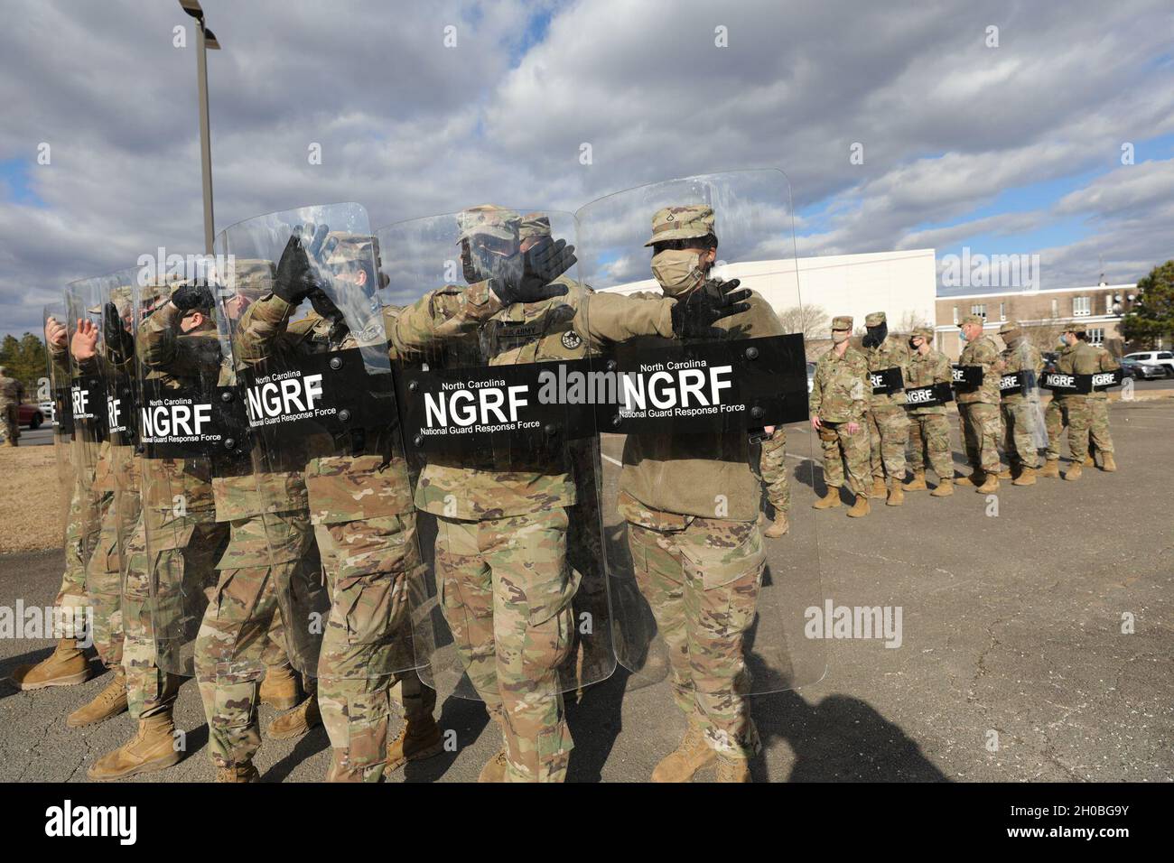 RALEIGH, N.C. – Soldiers of the 105th Military Police Battalion prepare ...