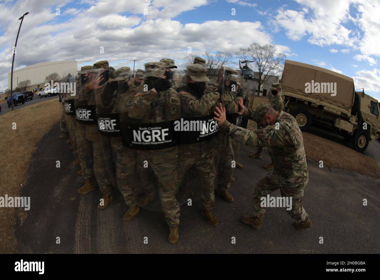 RALEIGH, N.C. – Soldiers of the 105th Military Police Battalion prepare ...