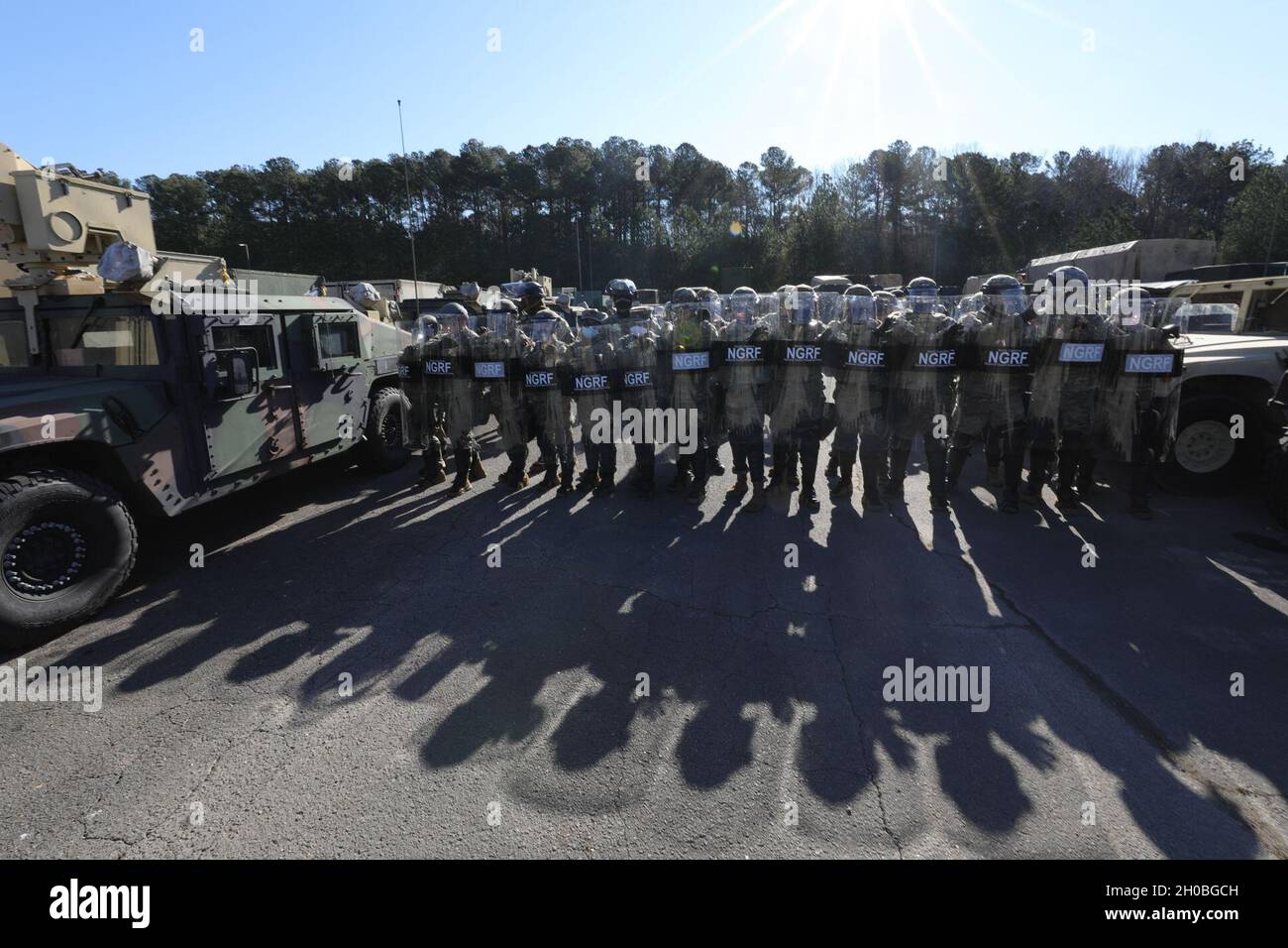 RALEIGH, N.C. – Soldiers of the 105th Military Police Battalion prepare ...