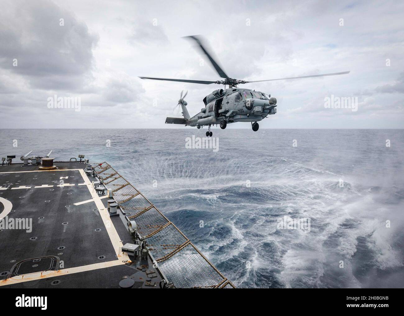 An MH-60R Sea Hawk, assigned to the “Wolf Pack” of Helicopter Maritime ...