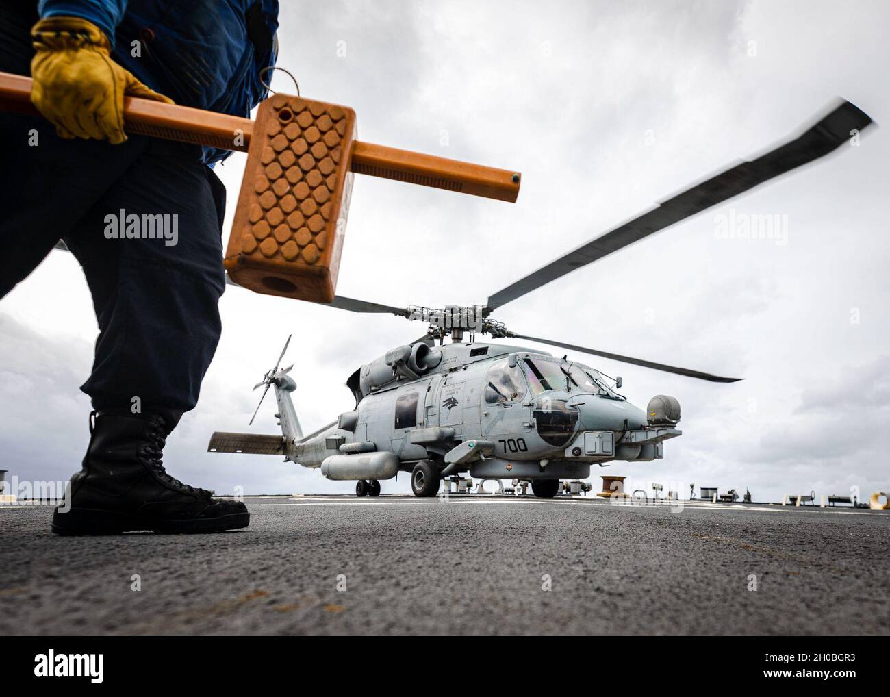 An MH-60R Sea Hawk, assigned to the “Wolf Pack” of Helicopter Maritime ...