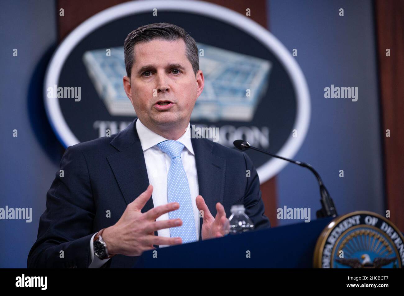 Assistant to the Secretary of Defense for Public Affairs Jonathan Hoffman briefs the media, the ...