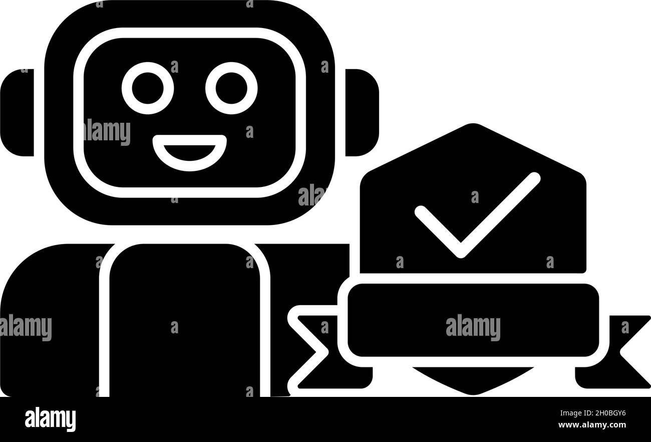 Security robot black glyph icon Stock Vector Image & Art - Alamy