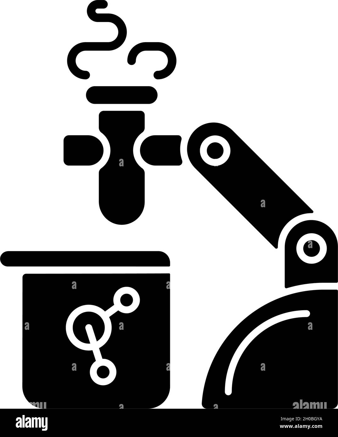 Robotic lab assistance black glyph icon Stock Vector Image & Art - Alamy