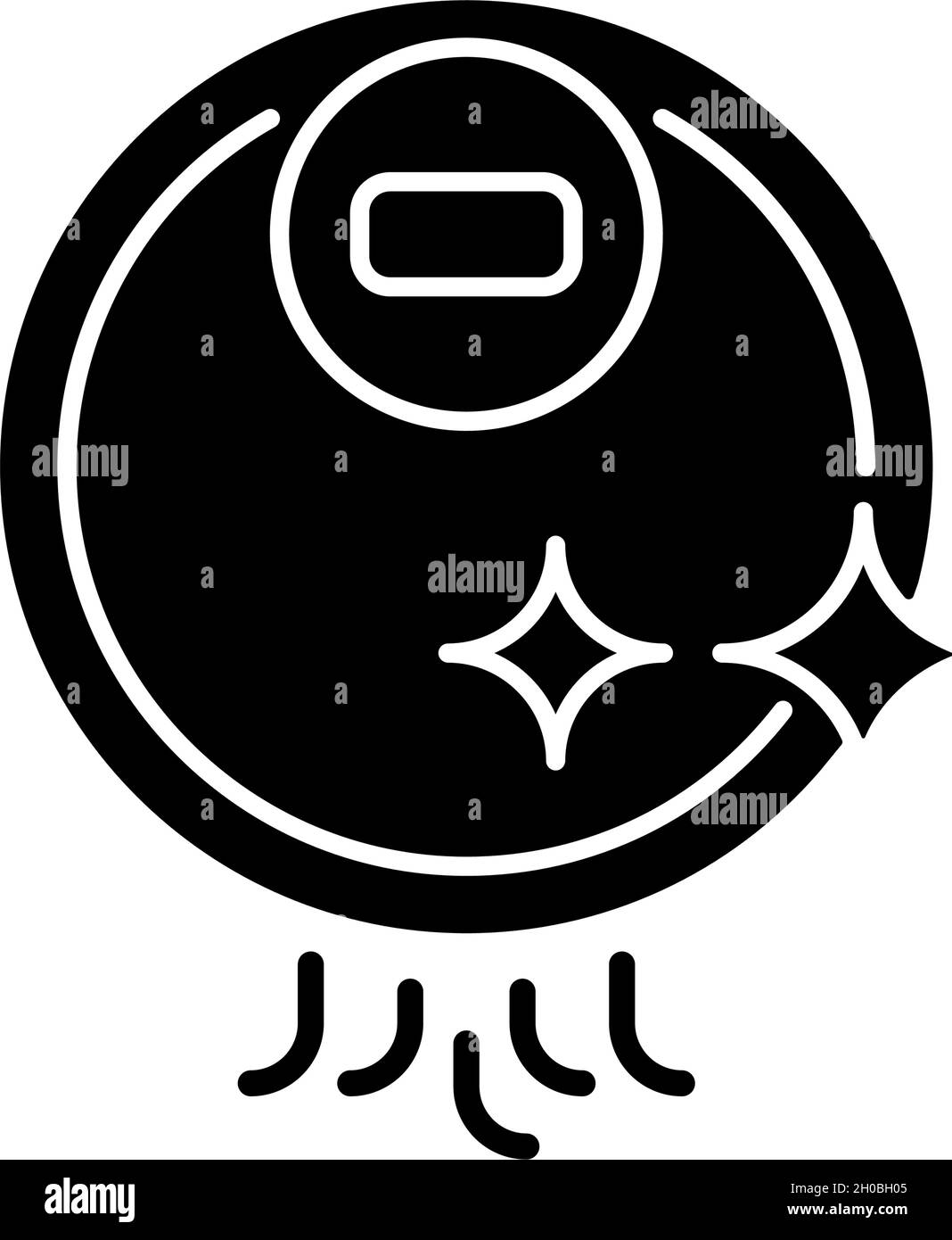 Black icon robot vacuum Cut Out Stock Images & Pictures - Alamy