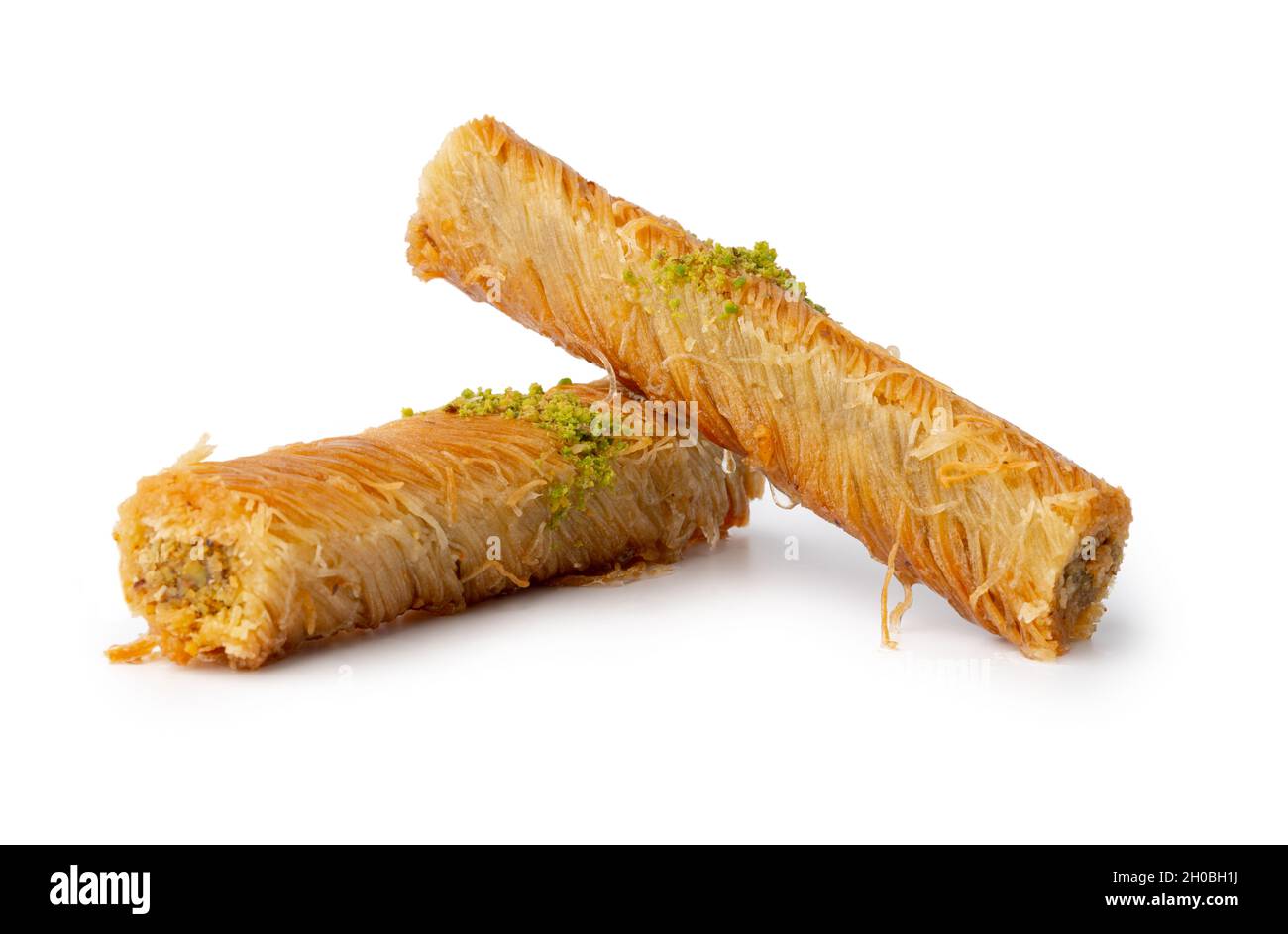 Turkish sweet pastry baklava isolated on white background Stock Photo ...