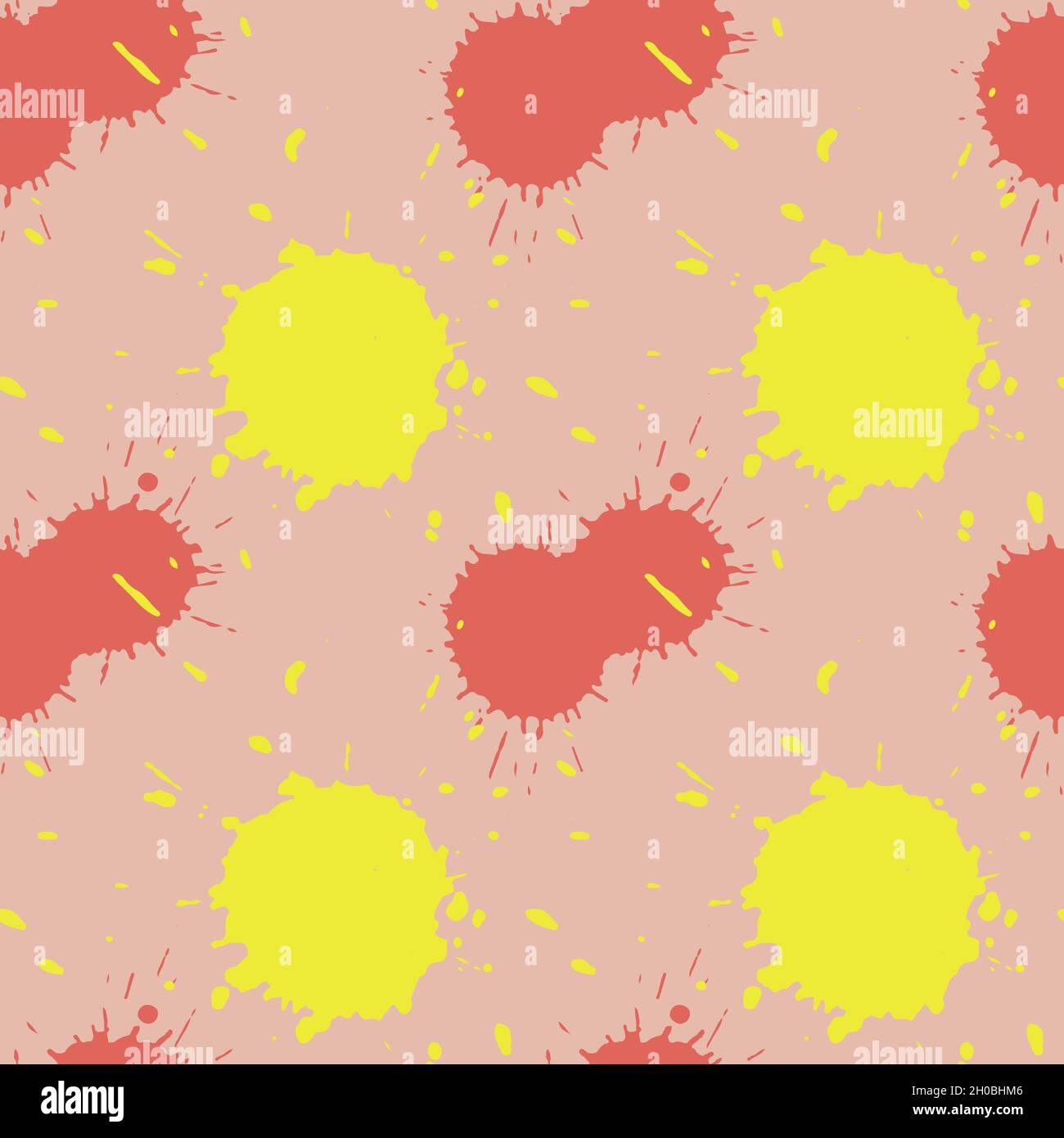 Red yellow paint stains seamless pattern, fantasy art abstract pattern ...