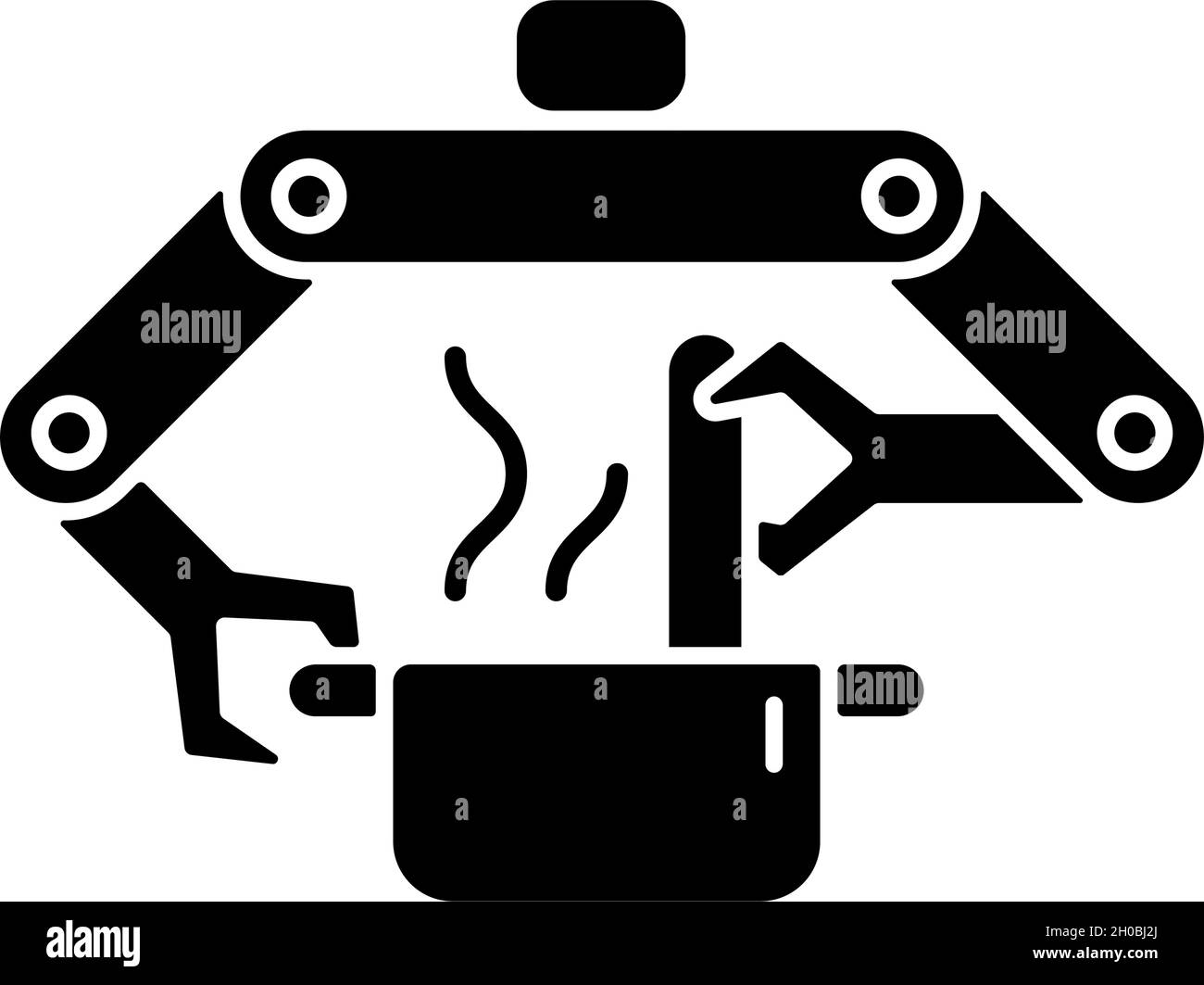 Cooking robots black glyph icon Stock Vector Image & Art - Alamy