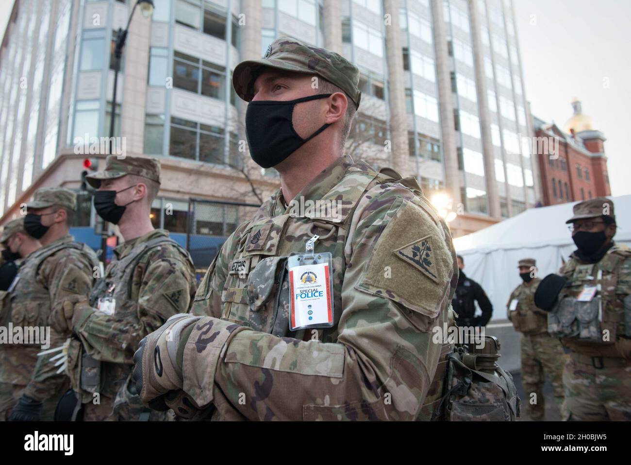 Members of the Connecticut Army National Guard, 143rd Military Police ...