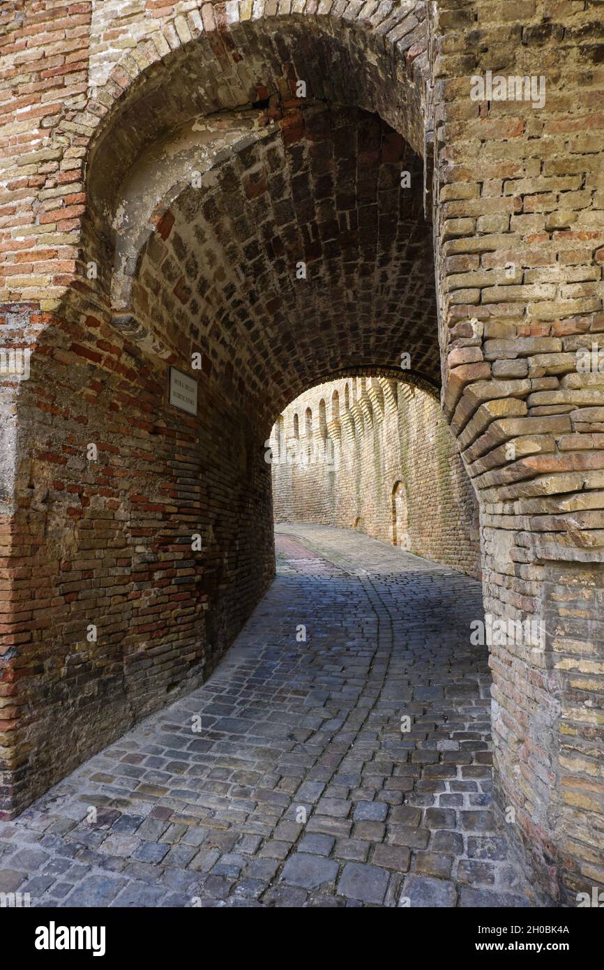 Walls of the knacker, Corinaldo village, Marche, Italy, Europe Stock ...