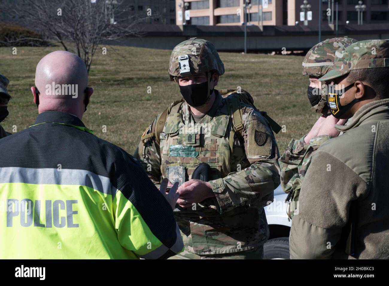 The Command Sgt. Maj. Joshua Goch, sergeant major of the 682nd Engineer ...
